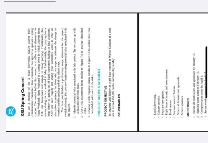 Solved XSU Spring Concert Yoe are a member of the X State | Chegg.com