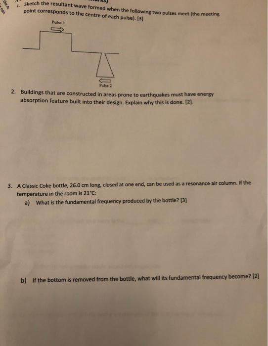 Solved then Sketch the resultant wave formed when the | Chegg.com