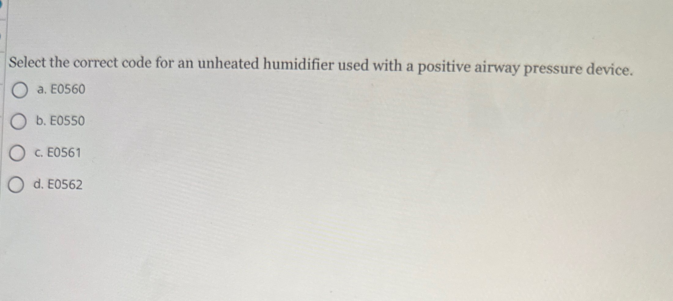 Solved Select the correct code for an unheated humidifier | Chegg.com