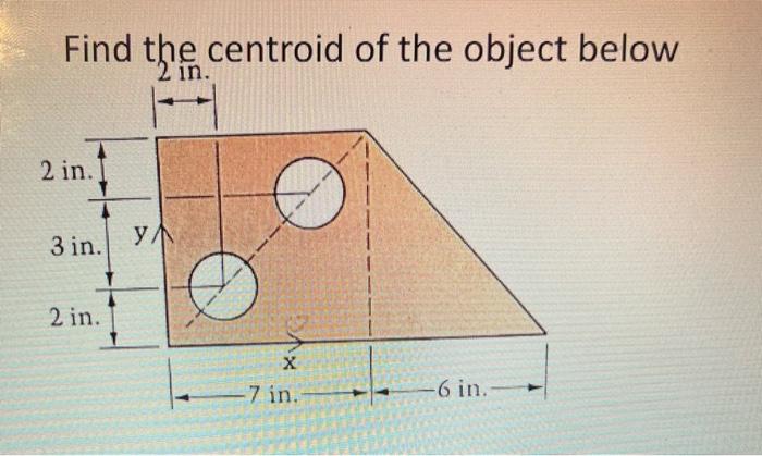 Solved Find the centroid of the object below . 2 in. 3 in. | Chegg.com