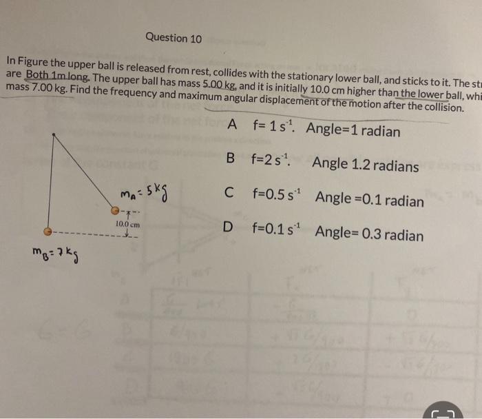 Solved In Figure the upper ball is released from rest, | Chegg.com