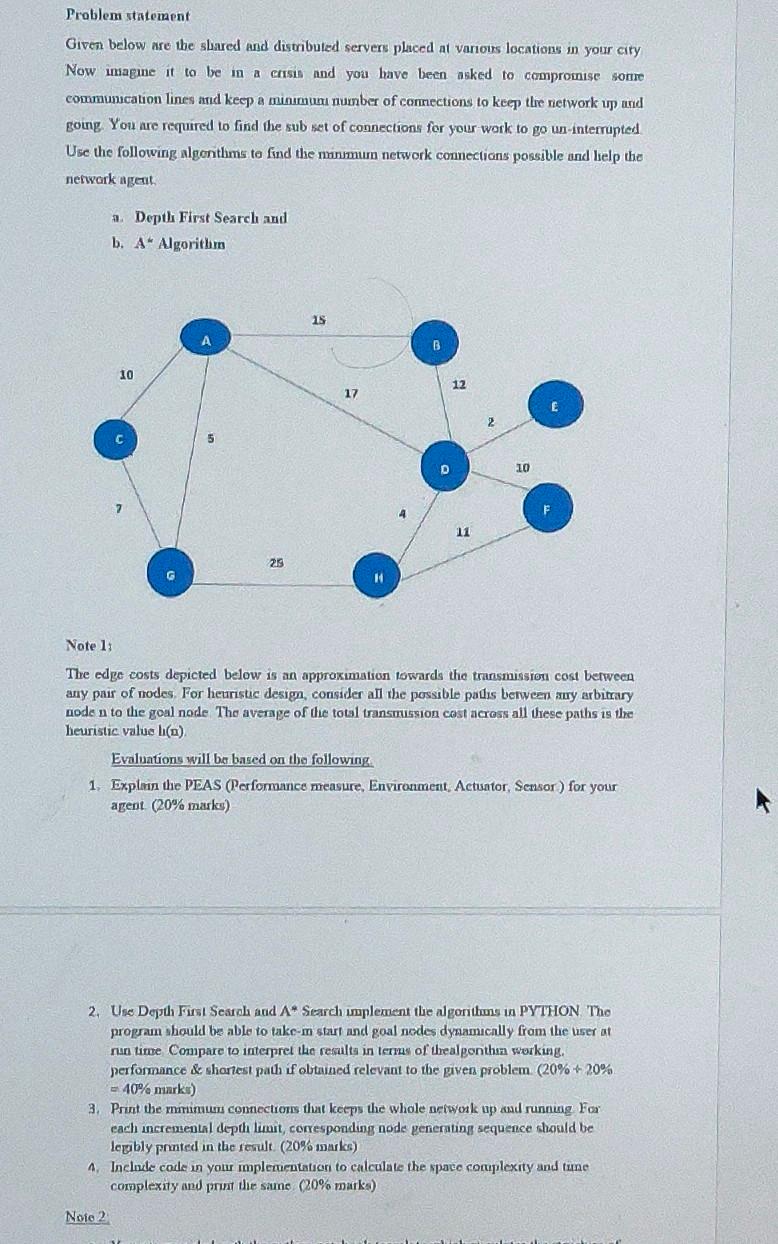 Solved The edge costs depicted below is an approximation | Chegg.com