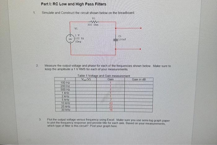 Solved 1. Simulate and Construct the circut shown below on | Chegg.com