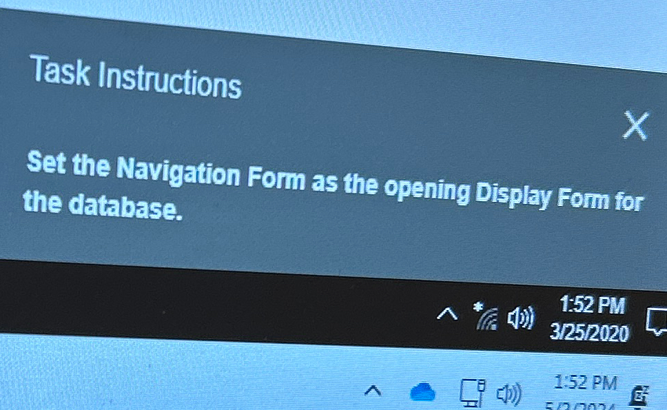 Solved Task InstructionsSet the Navigation Form as the | Chegg.com