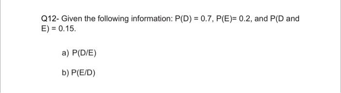 Solved Q12- Given the following information: | Chegg.com