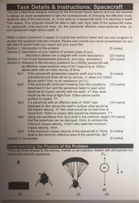 Solved Task Details & Instructions: Spacecraft You are | Chegg.com