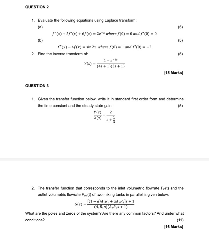 Solved QUESTION 2Evaluate the following equations using | Chegg.com