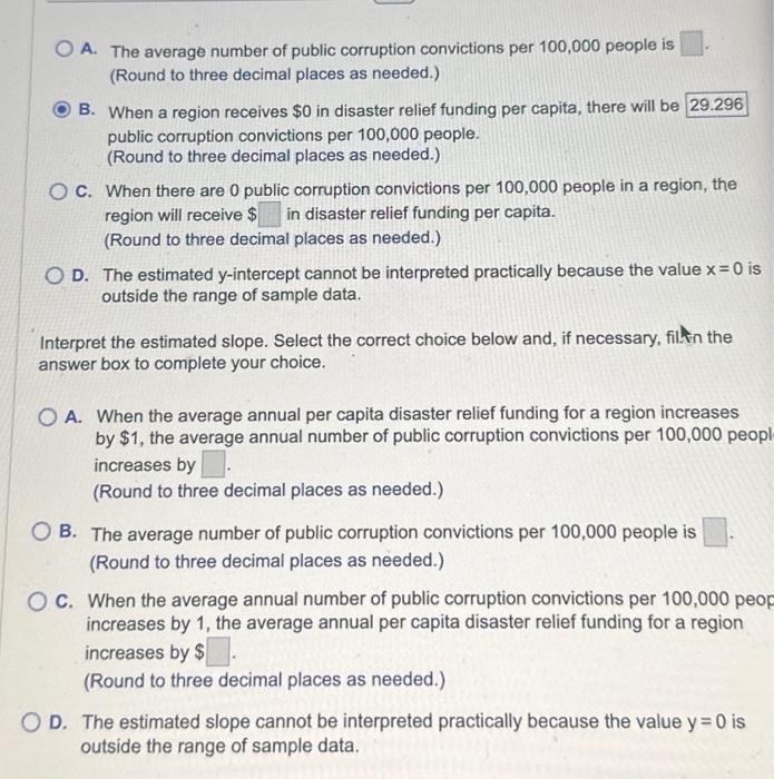 Average Annual Public Corruption Convictions (per | Chegg.com