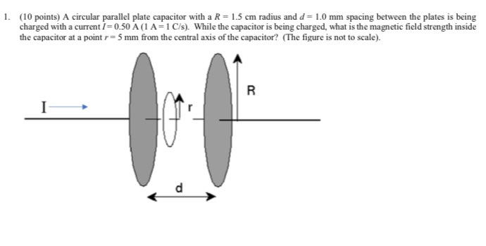 Solved 1. (10 points) A circular parallel plate capacitor | Chegg.com