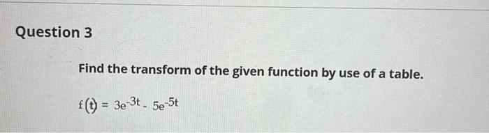 Solved Find the transform of the given function by use of a | Chegg.com