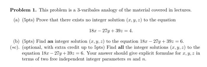 Solved Problem 1. This problem is a 3-varibales analogy of | Chegg.com