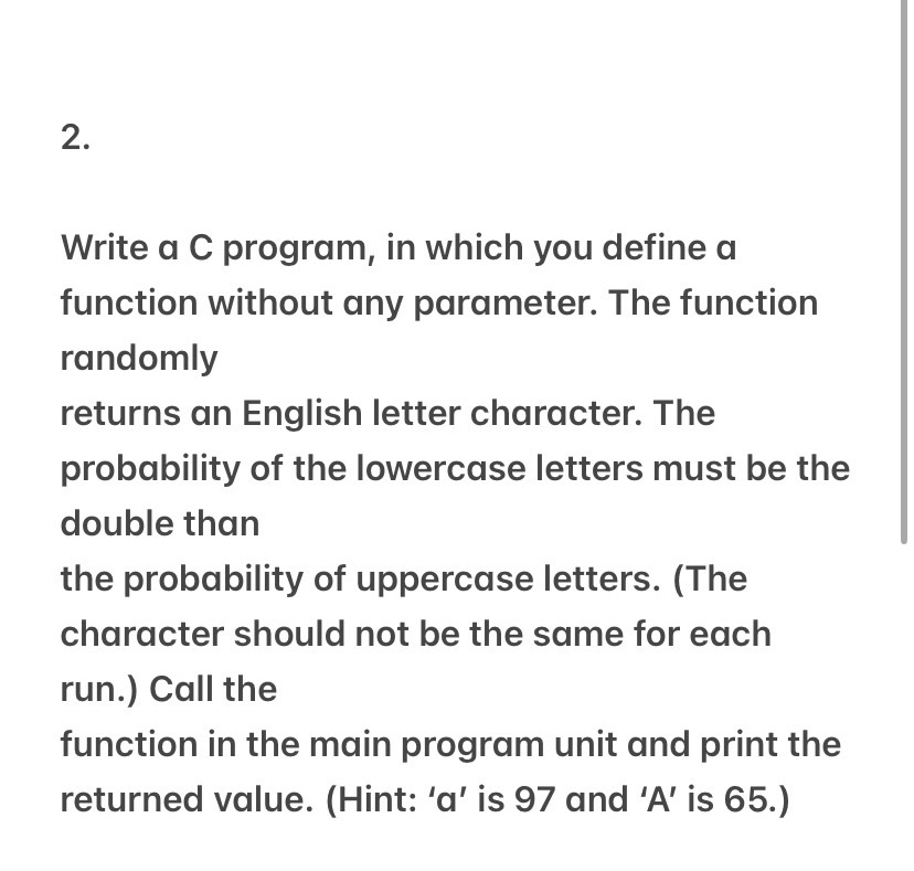 Solved Write a C program, in which you define a function | Chegg.com