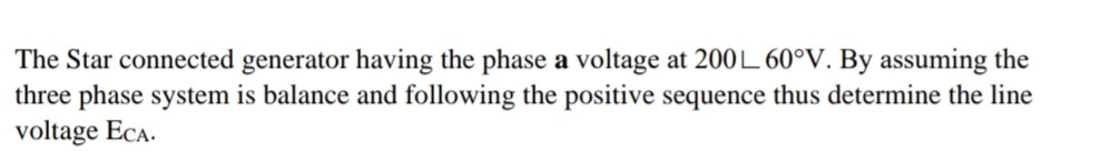 Solved The Star connected generator having the phase a | Chegg.com