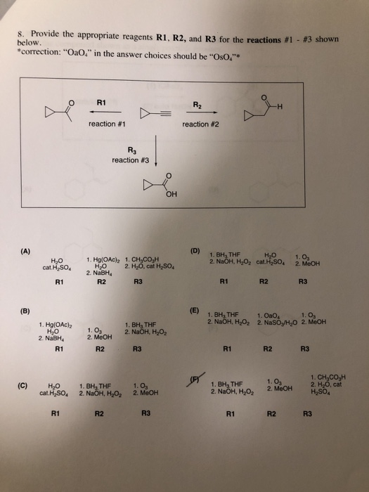 Solved 7 Provide the appropriate reagents R1, R2, and R3 for | Chegg.com
