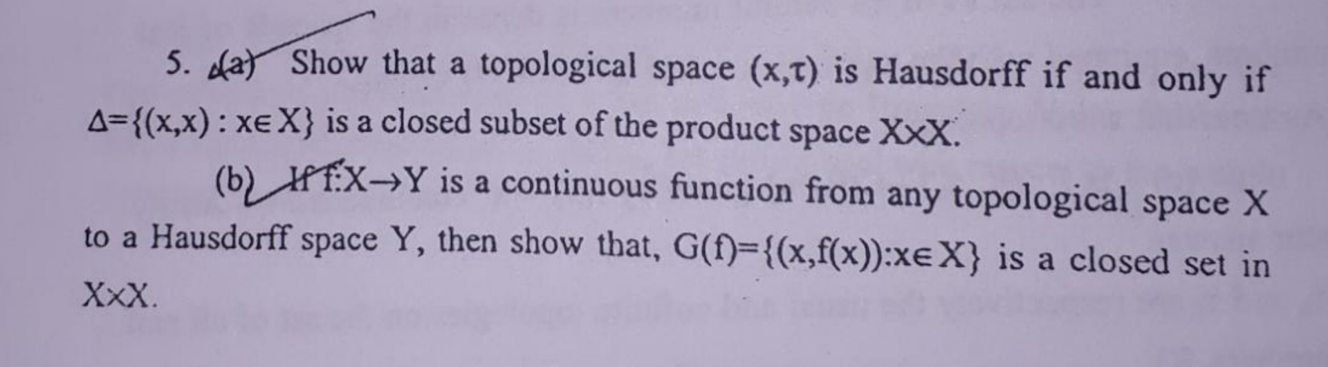 Solved A show That A Topological Space X τ is