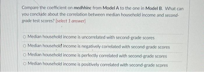 Solved - score_gr3: score on overall achievement test, | Chegg.com