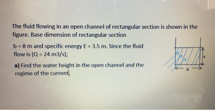 Solved The fluid flowing in an open channel of rectangular | Chegg.com