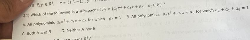 Solved Which of the following is a subspace of | Chegg.com