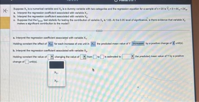 Solved Suppose X1 is n numerical vaiable and X2 is a dummy | Chegg.com