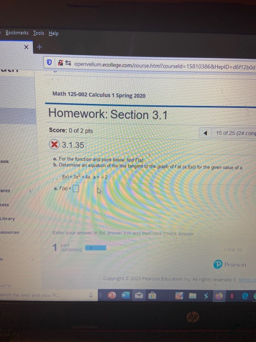 Solved 0 2 5 openvellum.ecollege.com/course | Chegg.com