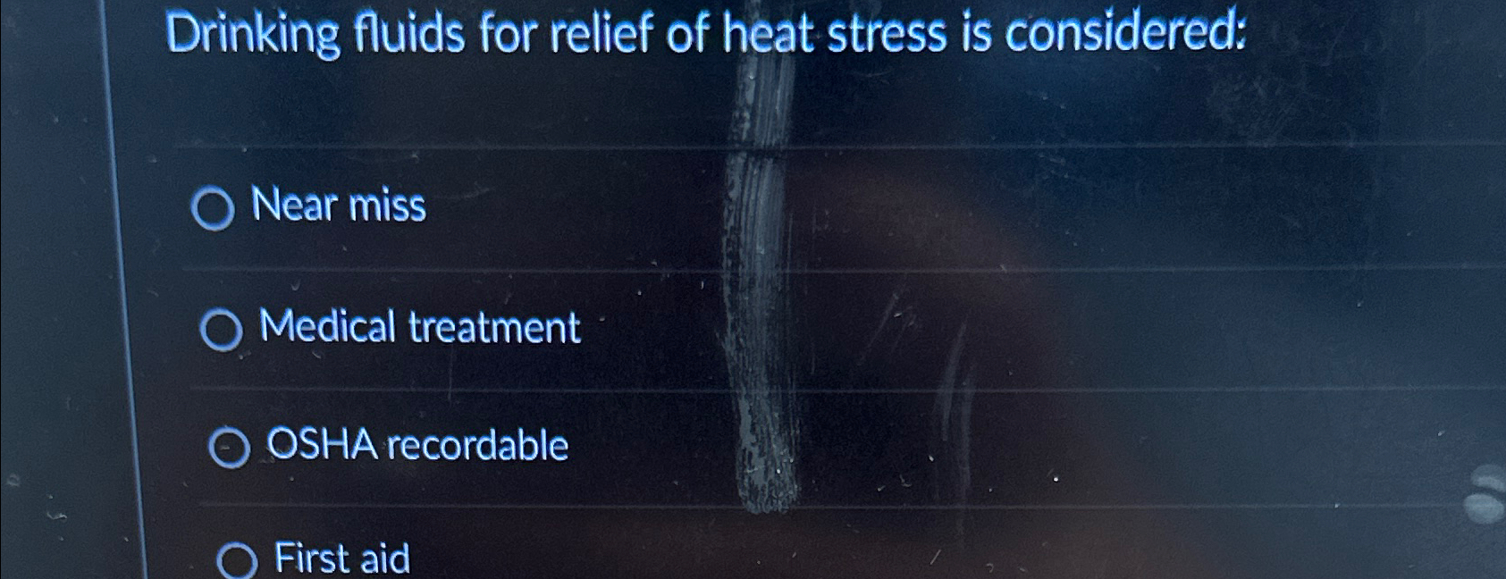 Solved Drinking fluids for relief of heat stress is | Chegg.com