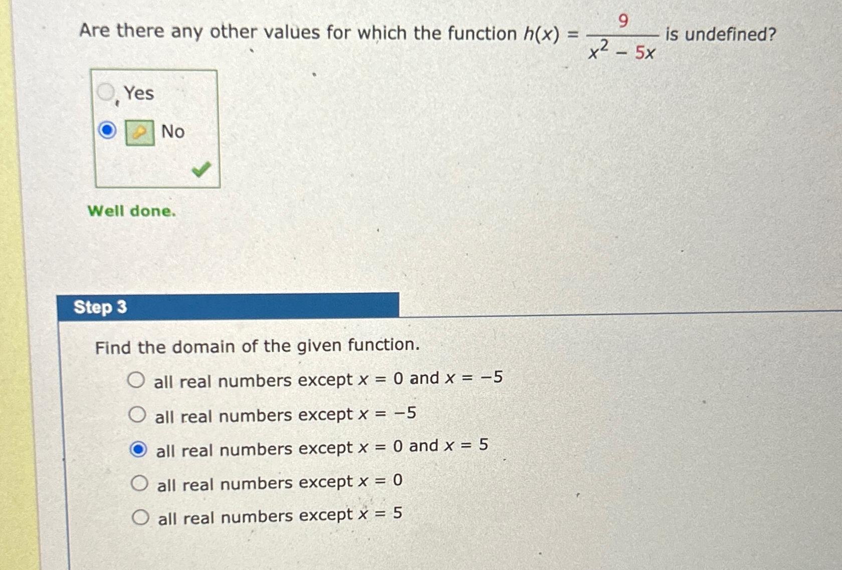 Solved Are there any other values for which the function | Chegg.com