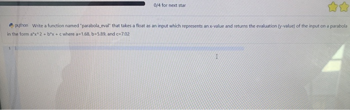 Solved 0/4 for next star python Write a function named | Chegg.com