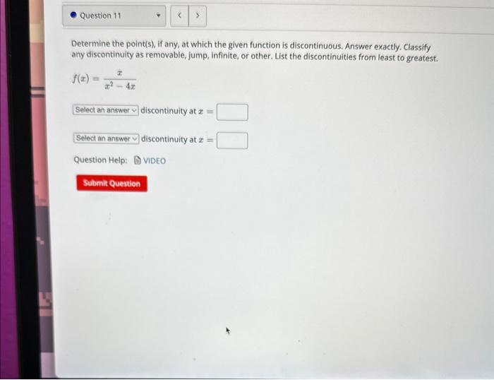 Solved Determine the point(s), if any, at which the given | Chegg.com