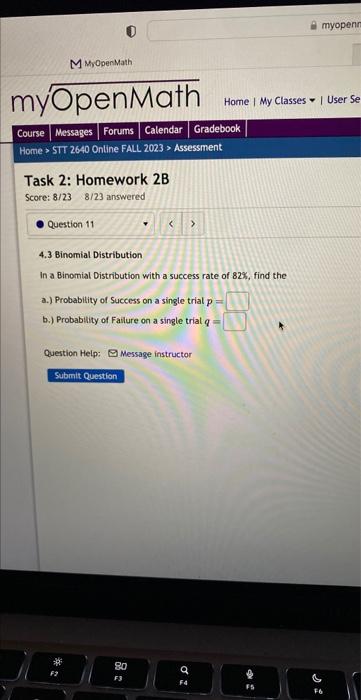 Solved 4,3 Binomial Distribution In a Binomial Distribution | Chegg.com