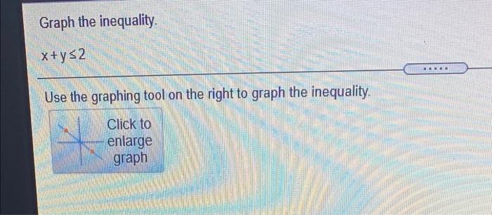 Solved Graph the inequality X+ys2 WEWE Use the graphing tool | Chegg.com