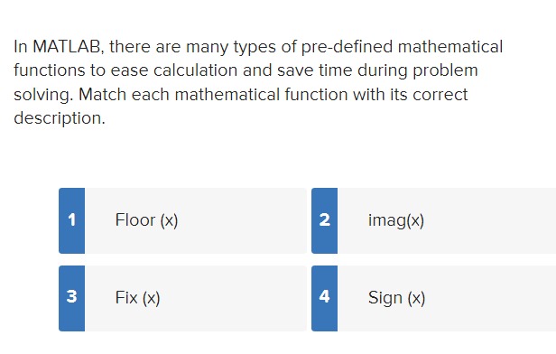 Solved In MATLAB, there are many types of pre-defined | Chegg.com