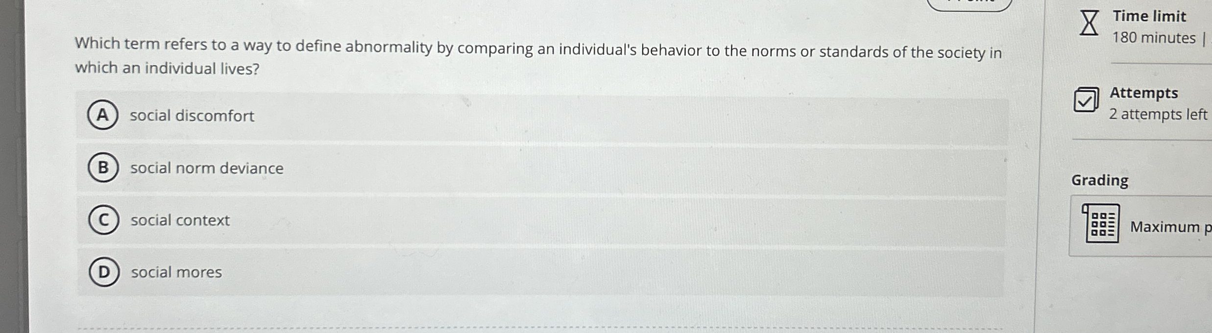 Solved Which term refers to a way to define abnormality by | Chegg.com