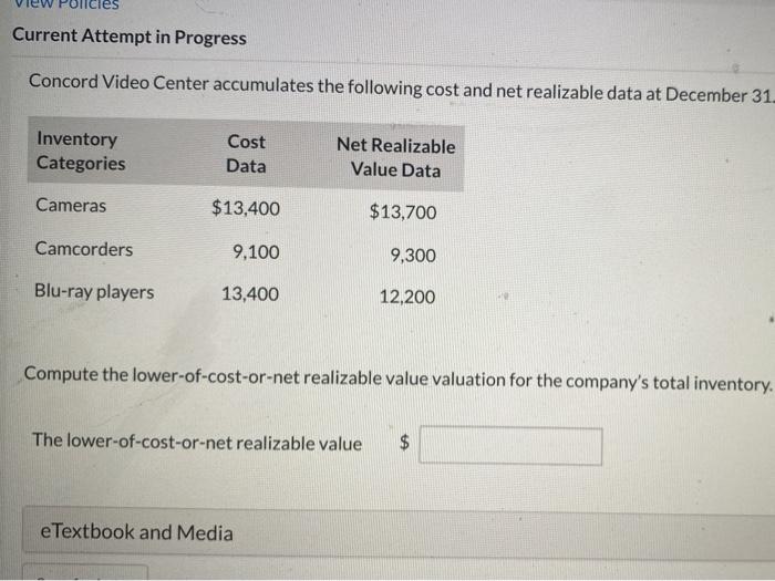 Solved Current Attempt in Progress Concord Video Center | Chegg.com
