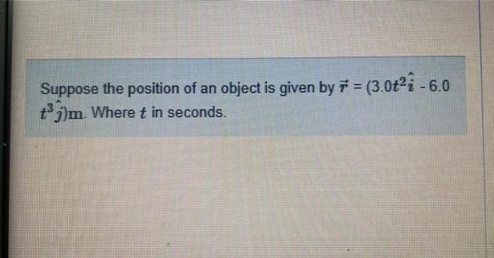 Solved Suppose the position of an object is given by | Chegg.com