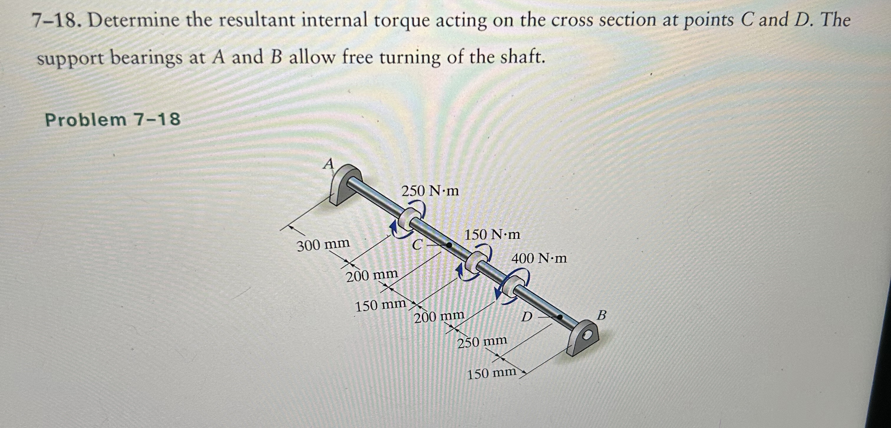 Solved Determine the resultant internal torque acting on the | Chegg.com
