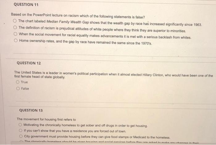 Based on the PowerPoint lecture on racism which of | Chegg.com