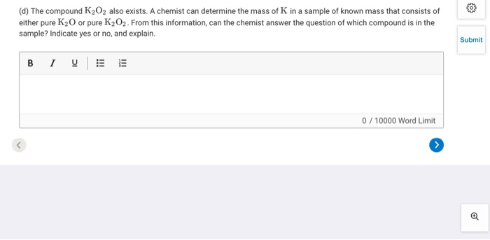 Solved (d) The compound K202 also exists. A chemist can | Chegg.com