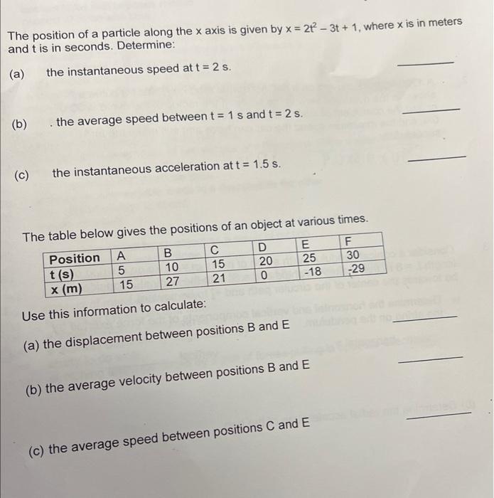 Solved The position of a particle along the x axis is given | Chegg.com