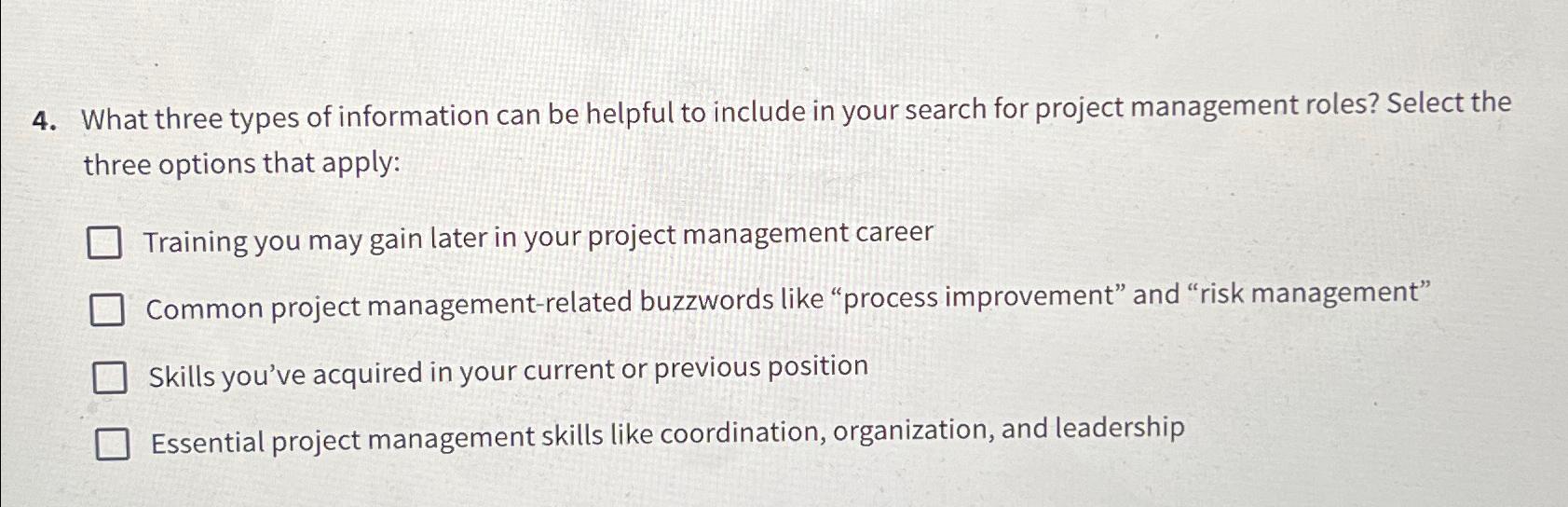 Solved What three types of information can be helpful to | Chegg.com