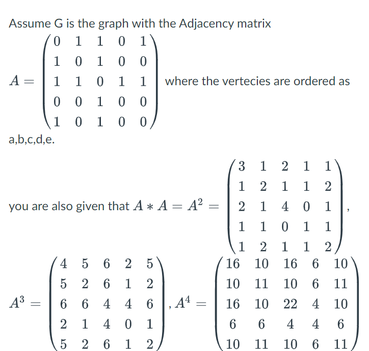 Solved a) ﻿How many paths of length 2b) ﻿how many paths of | Chegg.com