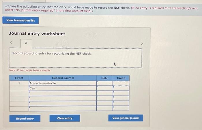 Solved Prepare the adjusting entry that the clerk would have | Chegg.com