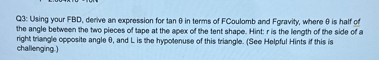Solved Q3: Using your FBD, derive an expression for | Chegg.com