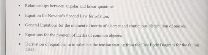 Solved - Relationships between angular and linear | Chegg.com