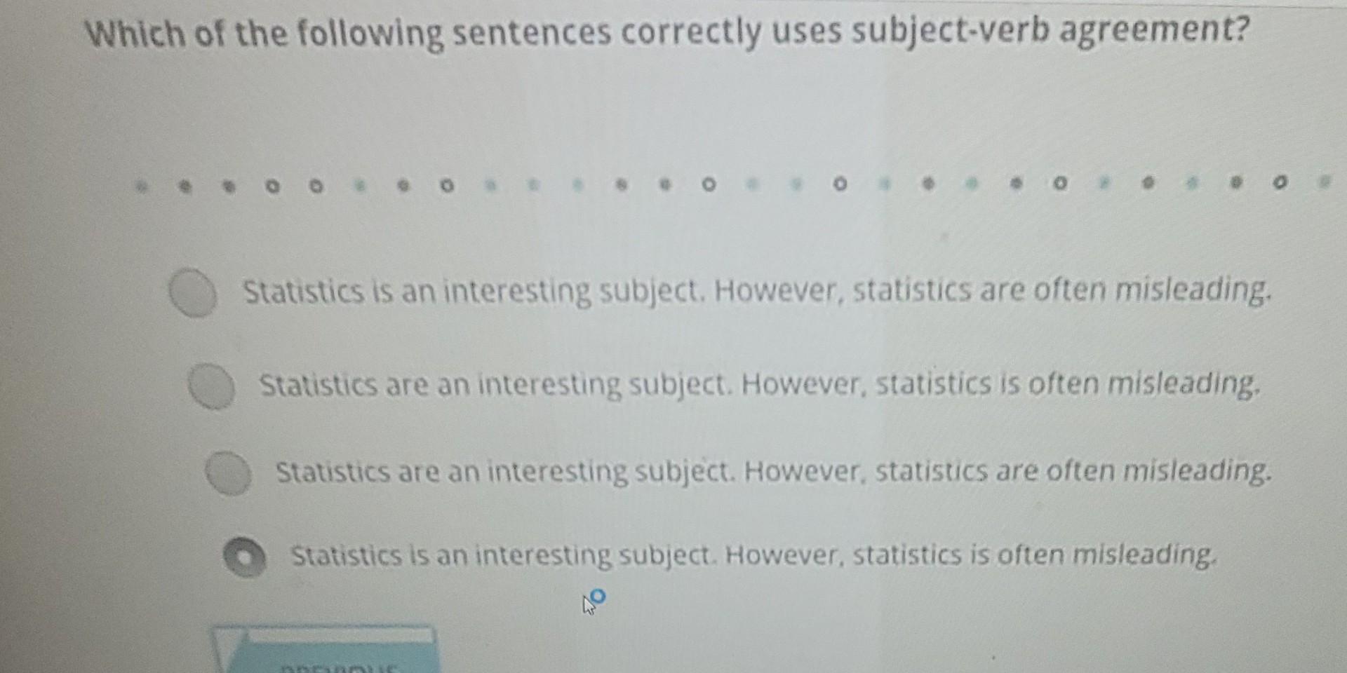 which of the following sentences correctly uses | Chegg.com