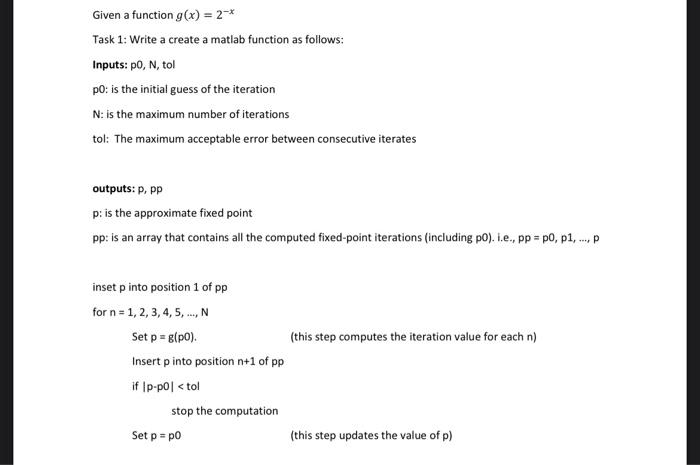 Solved Given A Function 𝑔𝑥 2 𝑥task 1 Write A Create 0818
