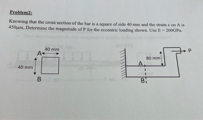 Solved Problem2: Knowing that the cross section of the bar | Chegg.com