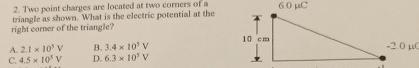 Solved Two point charges are located at two comers of a | Chegg.com