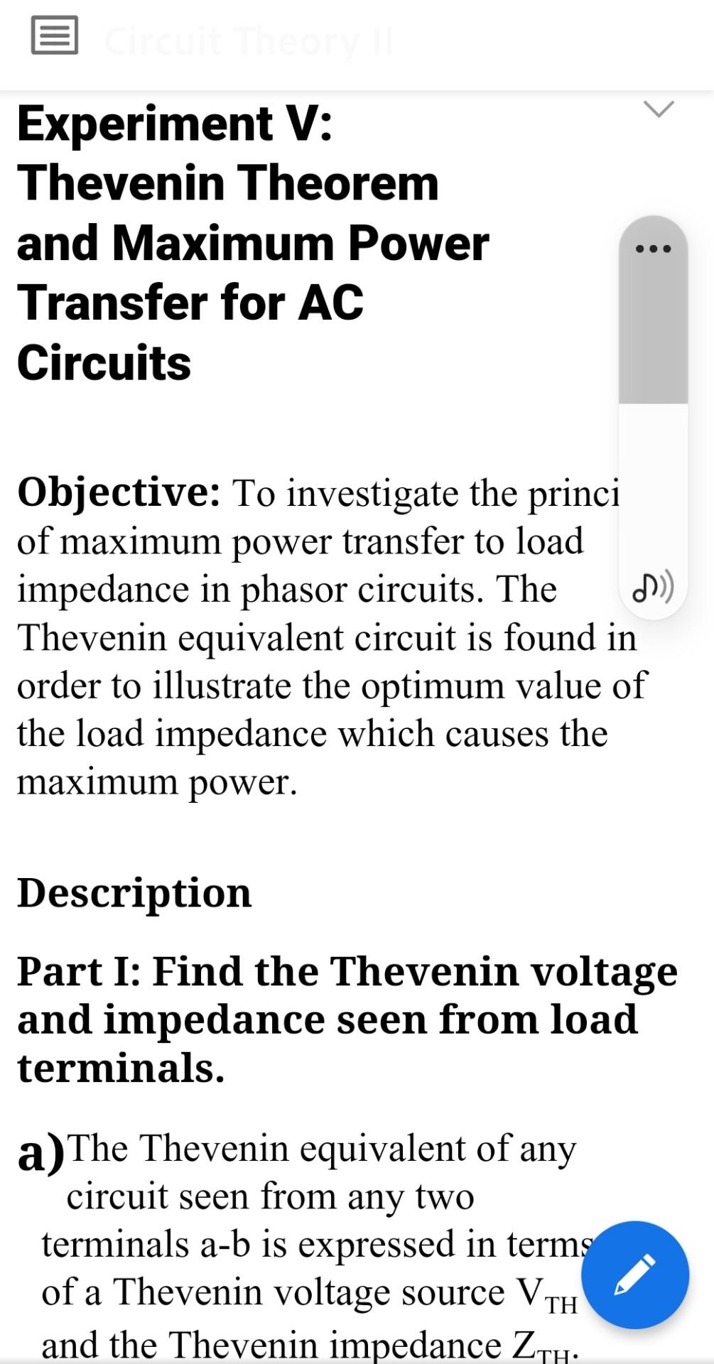Experiment V: Thevenin Theorem and Maximum Power | Chegg.com