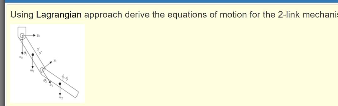 Solved Using Lagrangian approach derive the equations of | Chegg.com