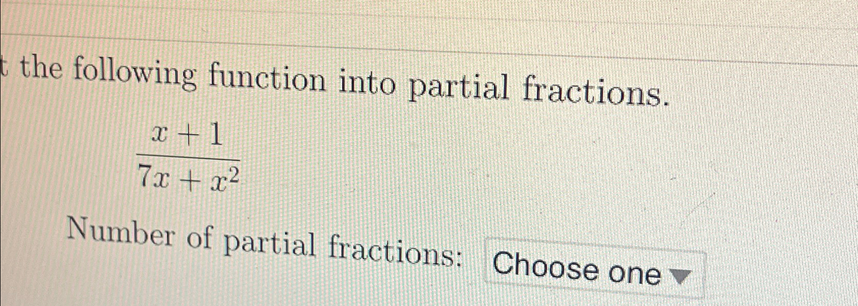 the following function into partial | Chegg.com
